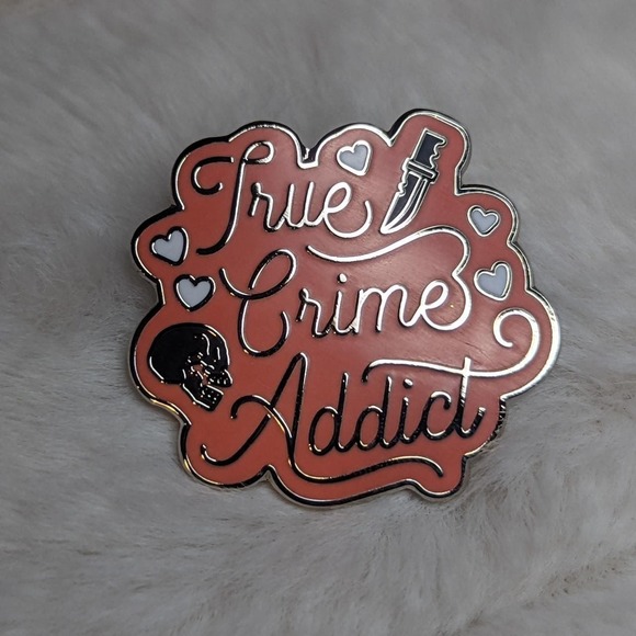 Handmade | Jewelry | True Crime Addict Enamel Pin | Poshmark